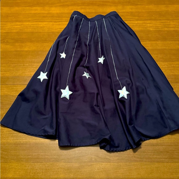 Collectif | Skirts | Collectif Navy Blue Circle Swing Skirt Silver ...